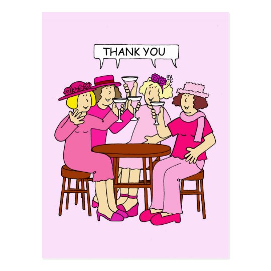 Breast Cancer Support, Thank you, ladies in pink. Postcard | Zazzle.com