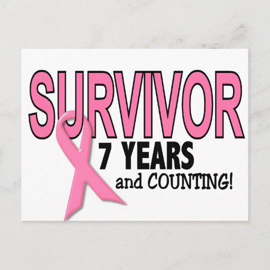 BREAST CANCER SURVIVOR 7 Years & Counting Postcard | Zazzle.com