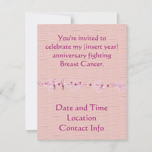 Breast Cancer Survivor Invitation | Zazzle