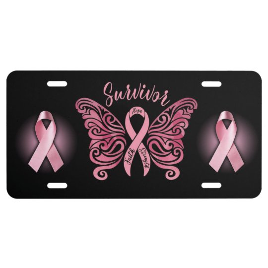 Breast Cancer Survivor License Plate | Zazzle.com