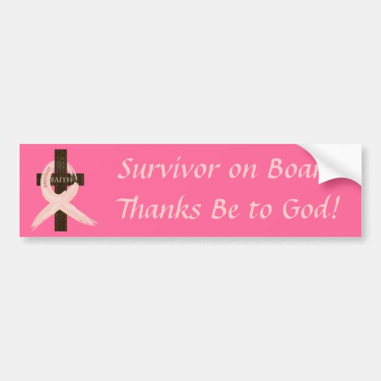 Breast Cancer Survivor On Board Bumper Sticker | Zazzle.com