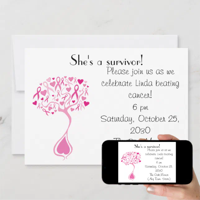 Breast Cancer Survivor Party/Fundraiser Invite | Zazzle