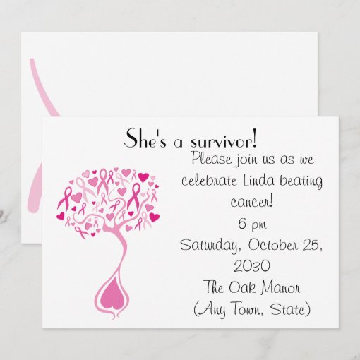 Breast Cancer Survivor Party/Fundraiser Invite | Zazzle