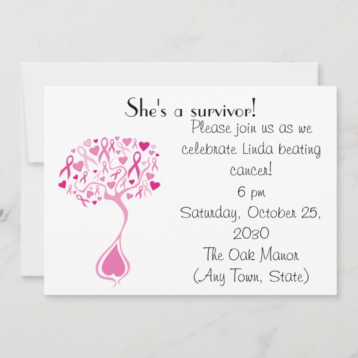 Breast Cancer Survivor Party/Fundraiser Invite | Zazzle