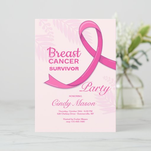 Breast Cancer Survivor Party Invitation | Zazzle