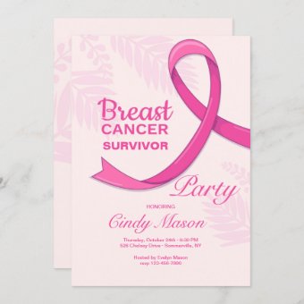 Breast Cancer Survivor Party Invitation | Zazzle