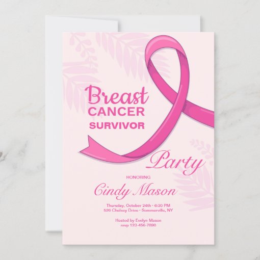 Breast Cancer Survivor Party Invitation | Zazzle