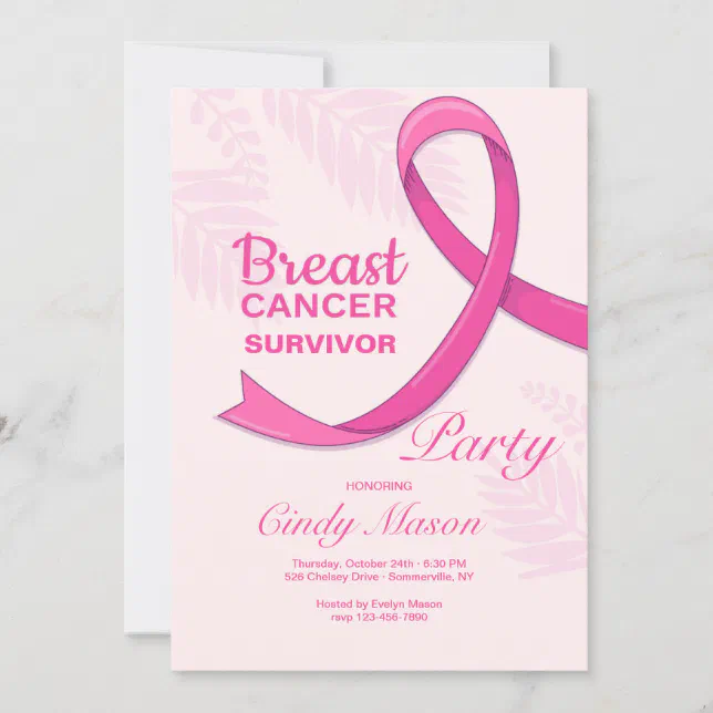 Breast Cancer Survivor Party Invitation | Zazzle