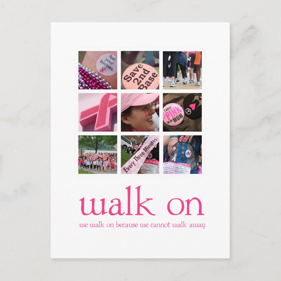 Breast Cancer Walk Thank You Post Card | Zazzle