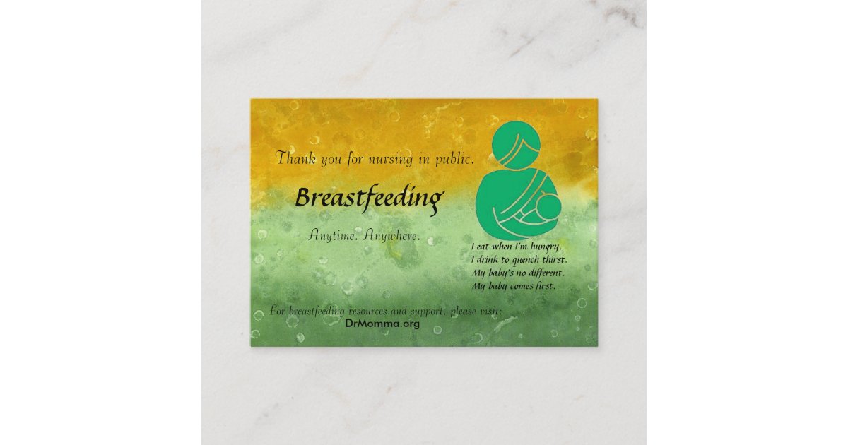 Breastfeeding Encouragement Calling Card | Zazzle