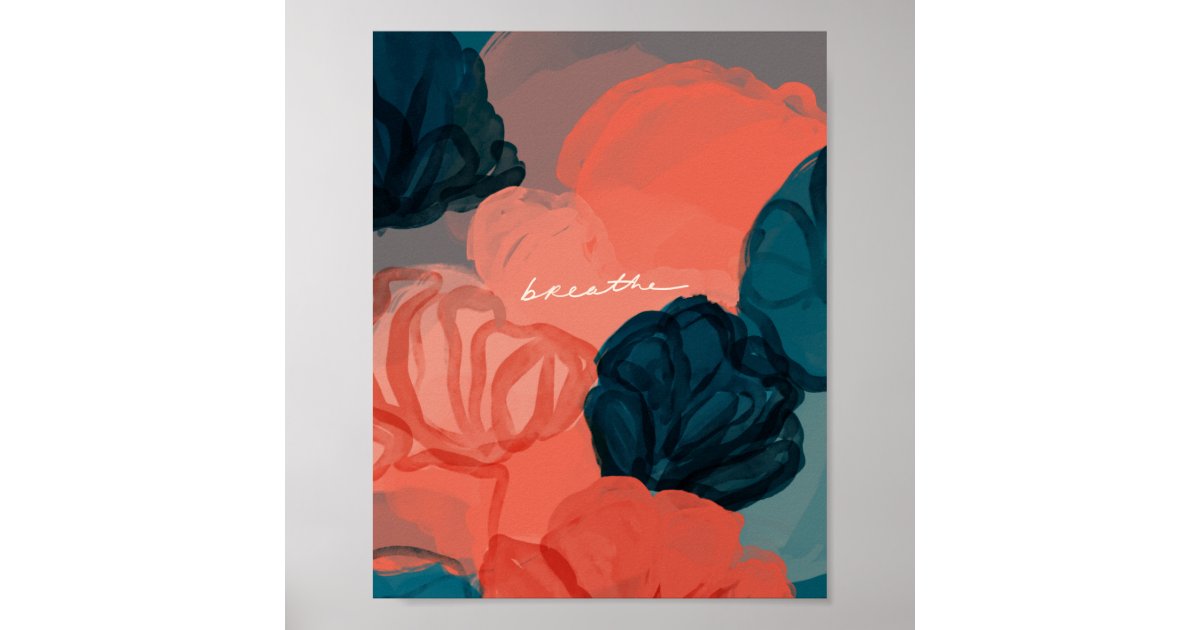 "Breathe" Abstract Floral Poster | Zazzle