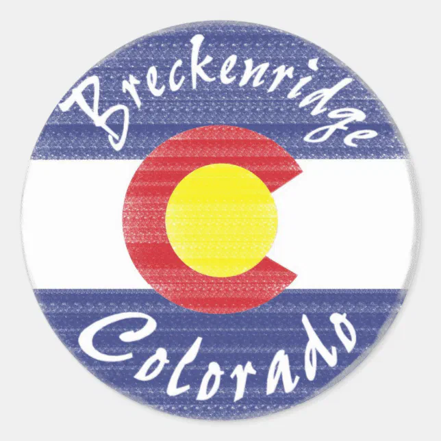 Breckenridge Colorado circle flag stickers | Zazzle
