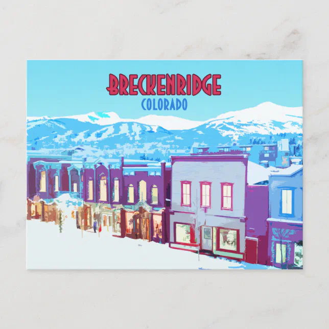 Breckenridge Colorado Downtown Mountains Postcard | Zazzle