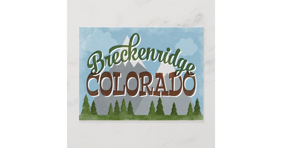 Breckenridge Colorado Fun Retro Snowy Mountains Postcard | Zazzle