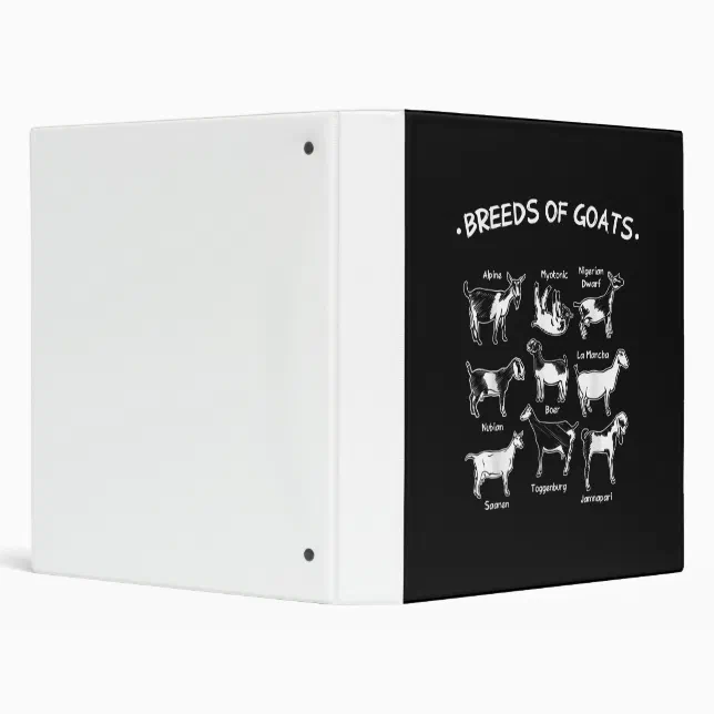 Breeds Of Goats Farmer Goat Gift 3 Ring Binder | Zazzle