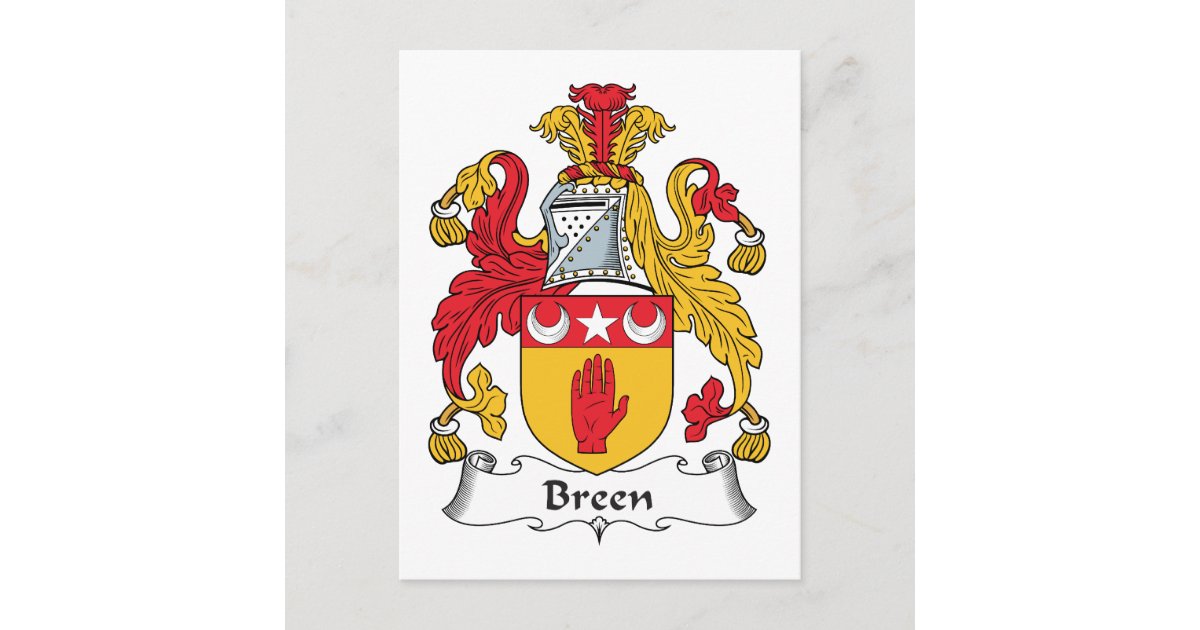 Breen Family Crest Postcard | Zazzle