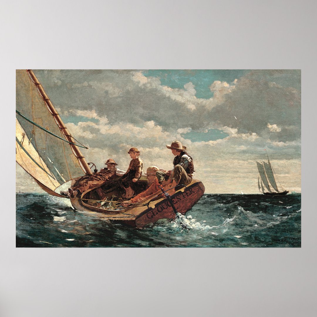 Breezing Up A Fair Wind by Winslow Homer Poster | Zazzle