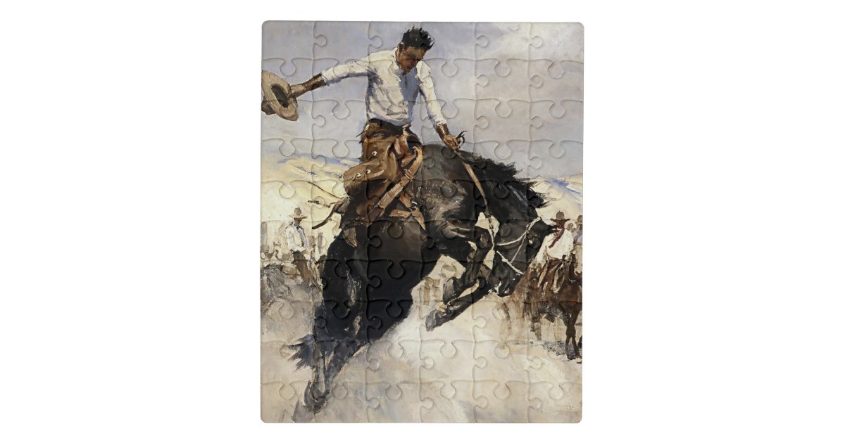 “Breezy Riding” Western Art by WHD Koerner Jigsaw Puzzle | Zazzle