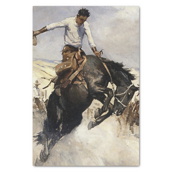 “Breezy Riding” Western Art by WHD Koerner Tissue Paper | Zazzle.com