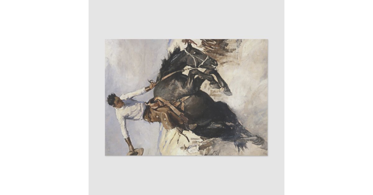 “Breezy Riding” Western Art by WHD Koerner Tissue Paper | Zazzle