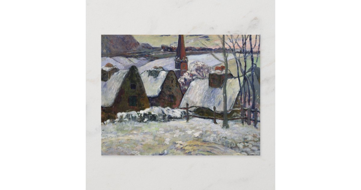 Breton village under snow, 1894 postcard | Zazzle