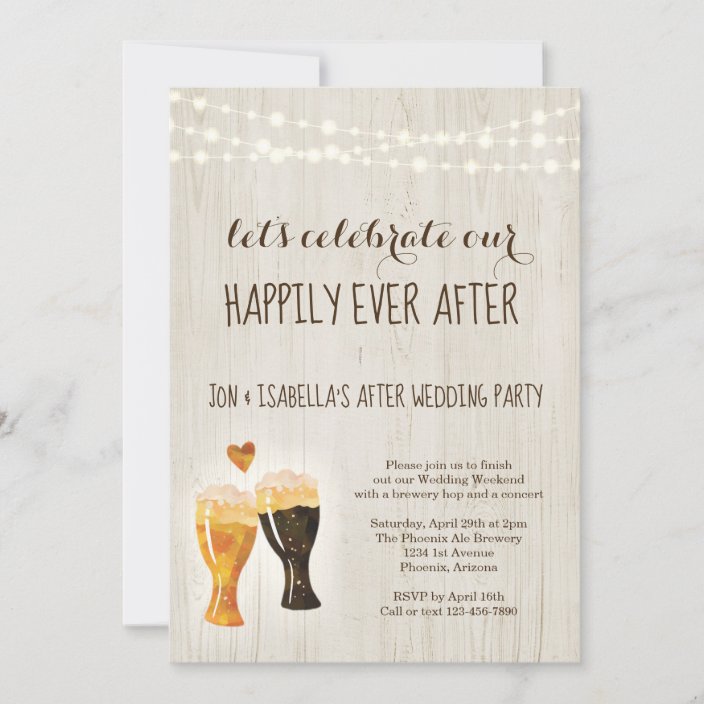Brewery After Wedding Party Invitation Rustic Beer | Zazzle.com