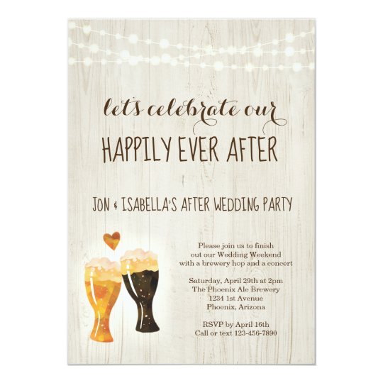 Brewery After Wedding Party Invitation Rustic Beer | Zazzle.com