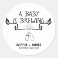 Brewery Baby - B&W - Baby Shower Favor Sticker | Zazzle