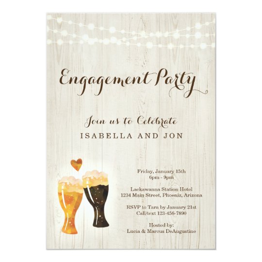 Brewery Engagement Party Invitation | Rustic Beer | Zazzle.com