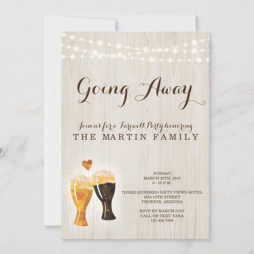 Brewery Going Away Party Invitation | Rustic Beer | Zazzle