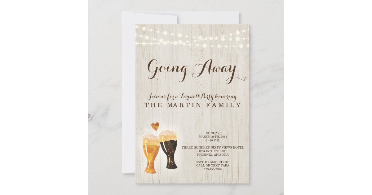 Brewery Going Away Party Invitation | Rustic Beer | Zazzle