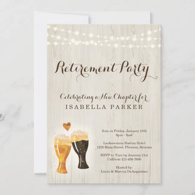 Brewery Retirement Party Invitation | Rustic Beer | Zazzle