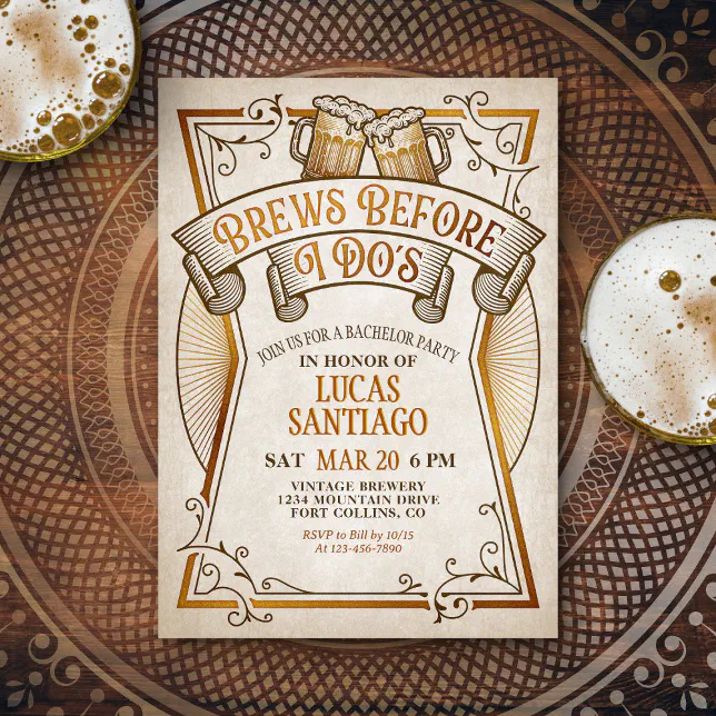 Brews Before I Do's Bachelor Party Invitation | Zazzle