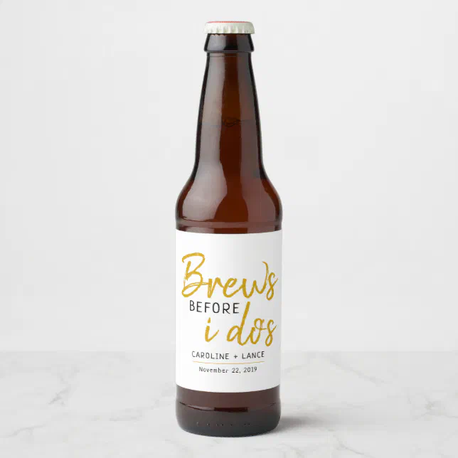 Brews Before I Do's Co-Ed Wedding Shower Beer Bottle Label | Zazzle