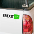 Brexit sign with green check mark bumper sticker | Zazzle