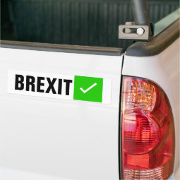 Brexit sign with green check mark bumper sticker | Zazzle