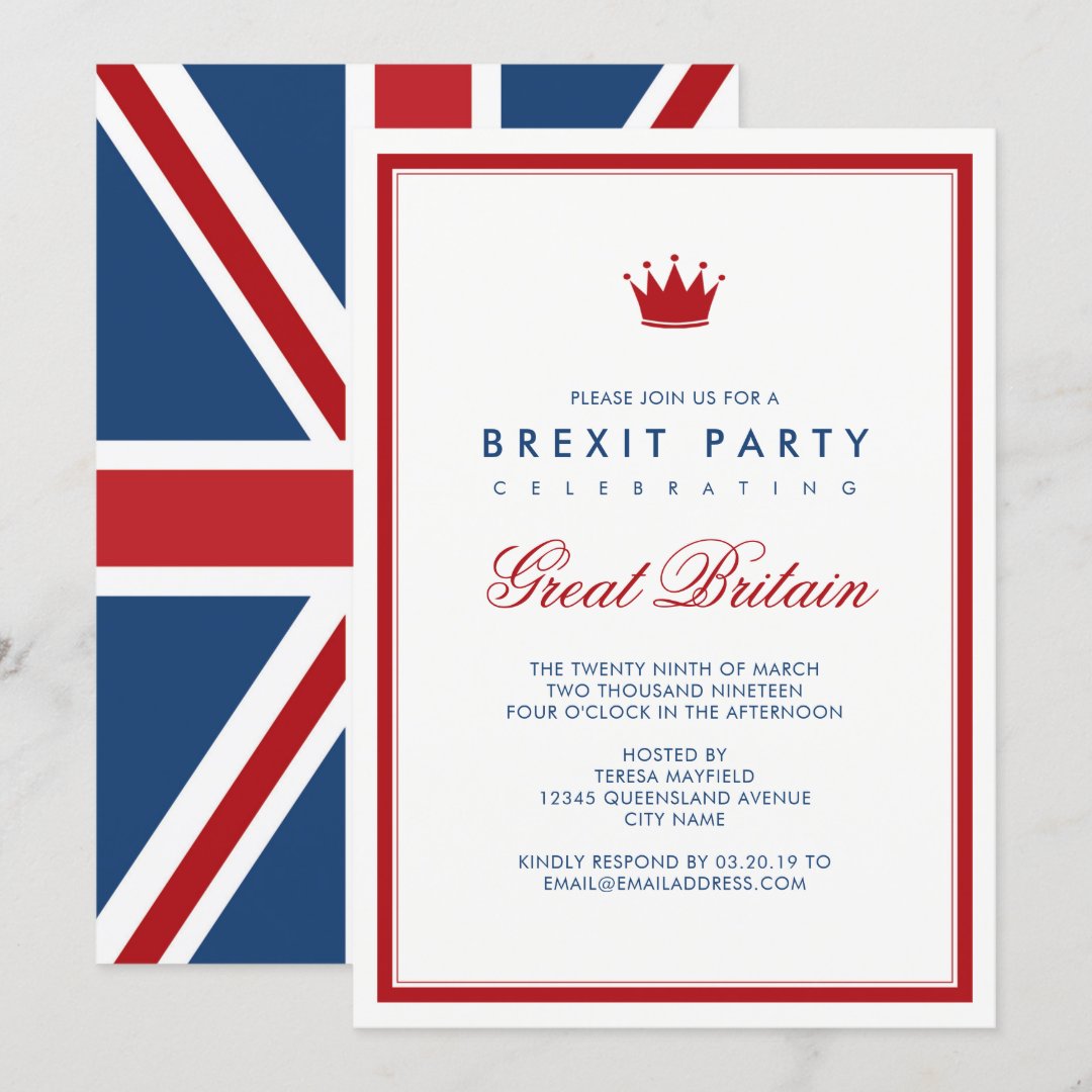 Brexit Union Jack Independence Party Invitation | Zazzle