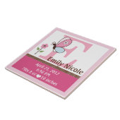 Bria Butterfly Letter Name Birth Info Tile | Zazzle