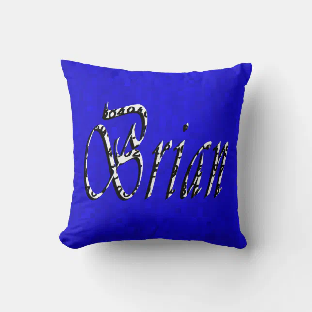 Brian, Name, Logo, On Blue Mosaic Throw Pillow | Zazzle