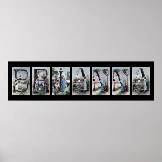 BRIANNA Alphabet Letter Name Art Poster | Zazzle