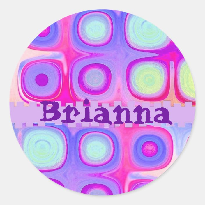 BRIANNA - Custom Name Festive Circles Sticker | Zazzle.com