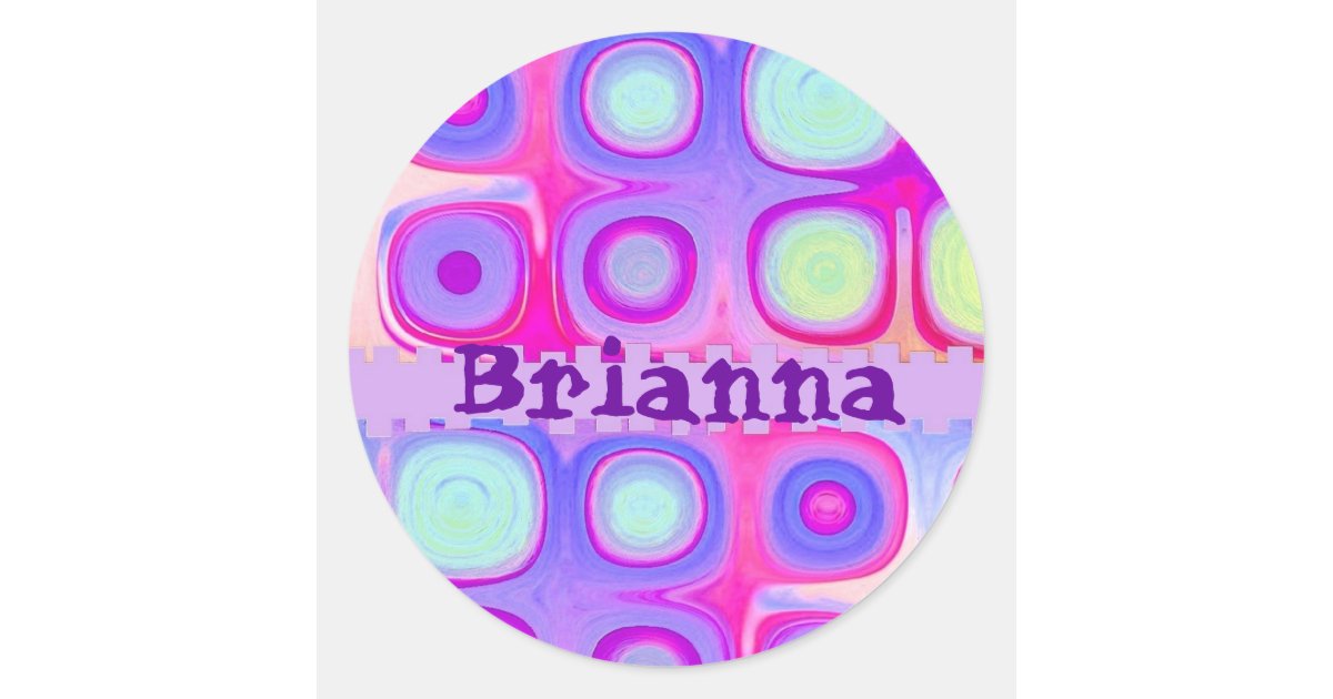 BRIANNA - Custom Name Festive Circles Sticker | Zazzle