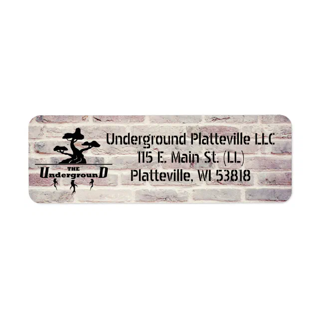 Brick Background Business Logo and address Label | Zazzle