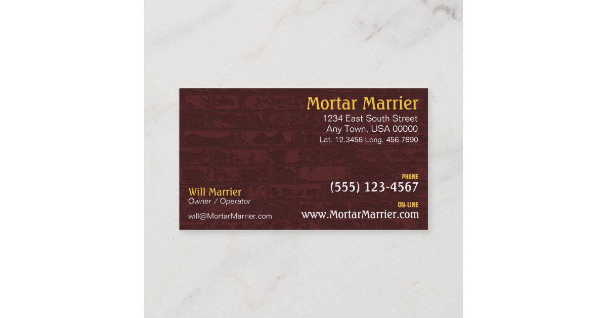Brick Construction Business Card | Zazzle