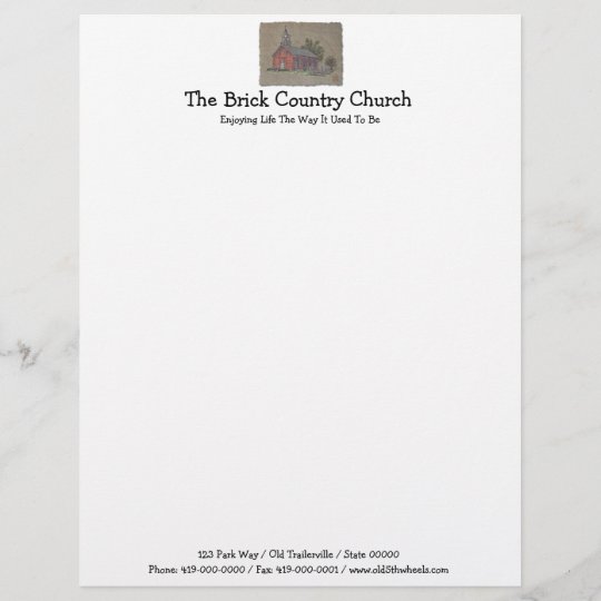 Brick Country Church Letterhead | Zazzle.com