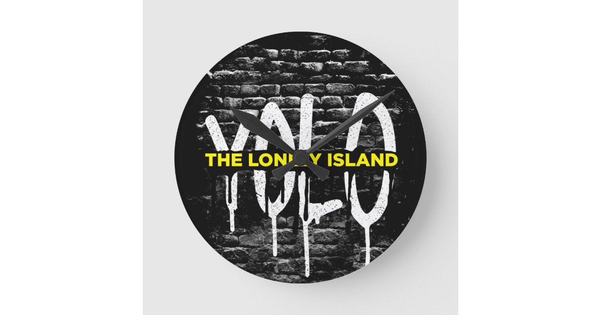Brick Drip Round Clock | Zazzle