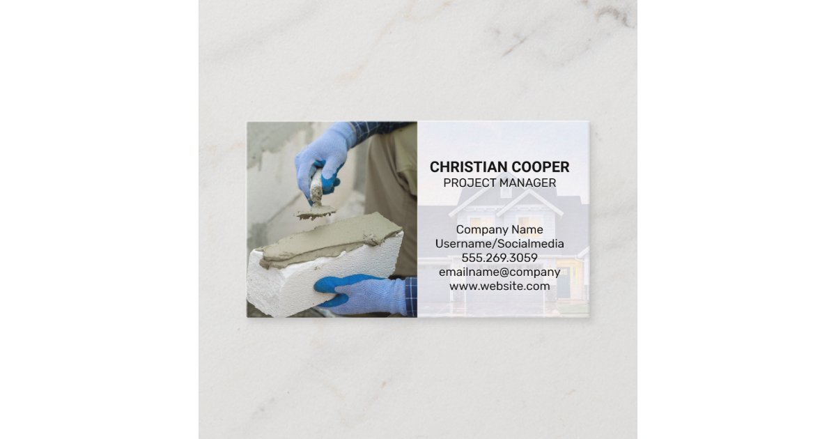 Brick Layer Plastering | Home Repairs Business Card | Zazzle