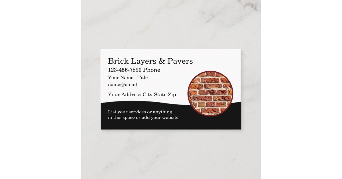 Brick Layers And Pavers Construction Business Card | Zazzle