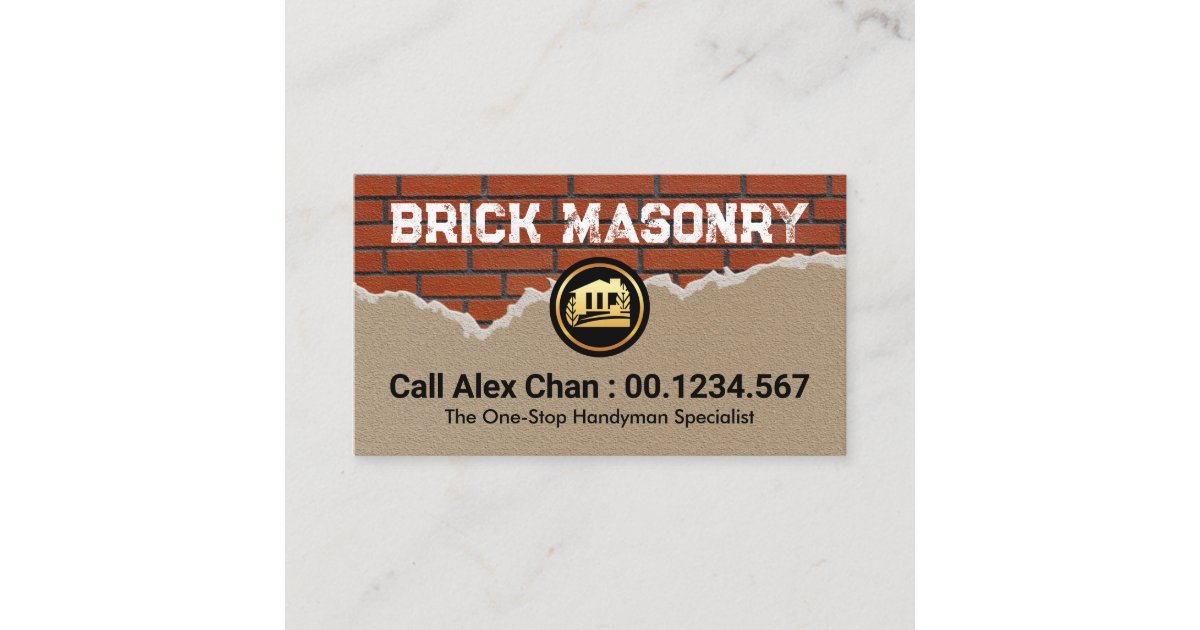 Brick Laying Wall Plaster Building Business Card | Zazzle