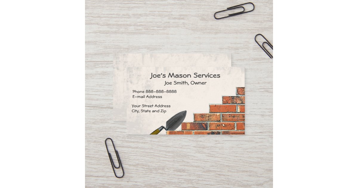 Brick Mason Masonry Business Card | Zazzle